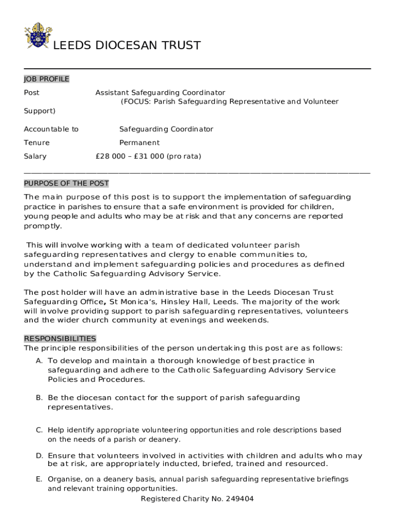 Assistant-Safeguarding-Coordinator ... - Diocese of Leeds Doc Template ...