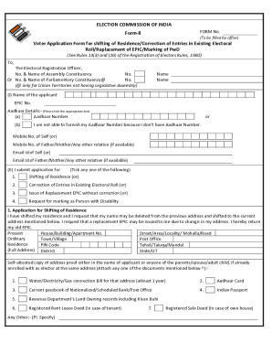 Fillable Online ELECTION COMMISSION OF INDIA Form-8 Fax Email Print ...