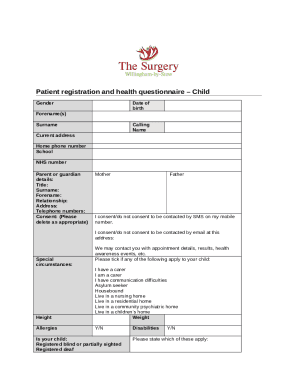 WELCOME! New Patient Registration ... Doc Template | pdfFiller