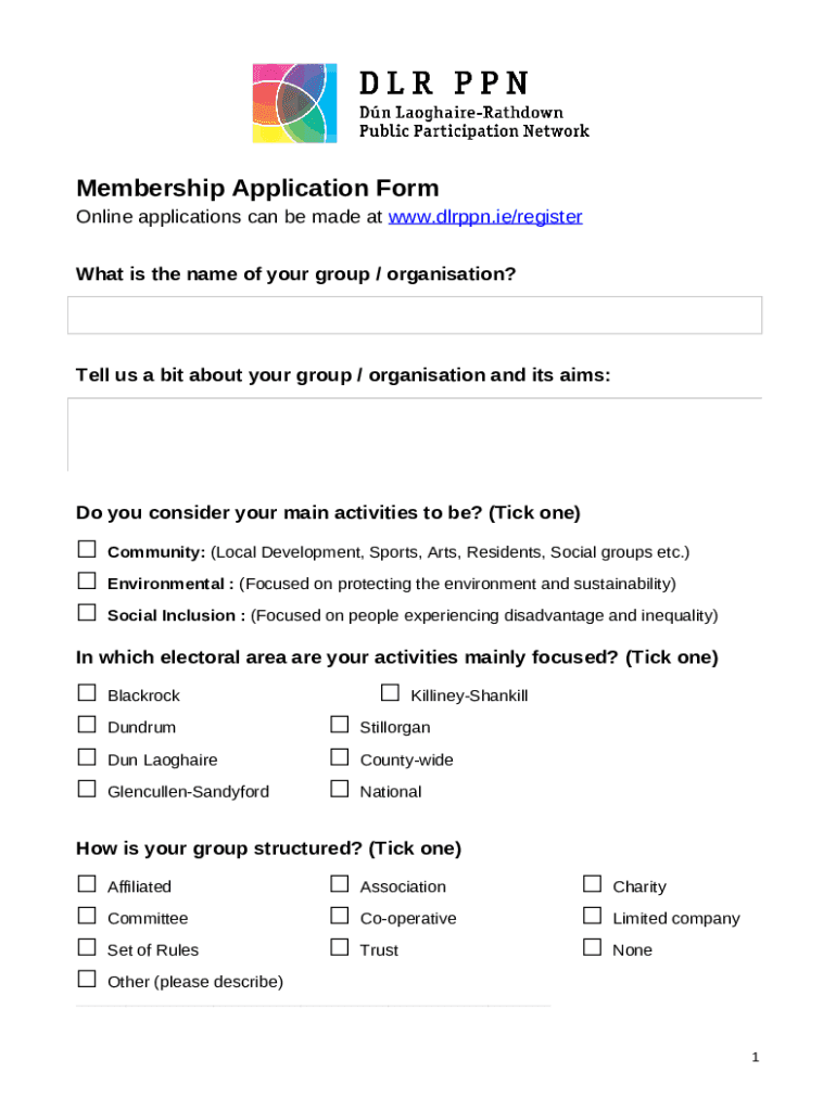 dlr-ppn-membership-application-- ... Doc Template | pdfFiller