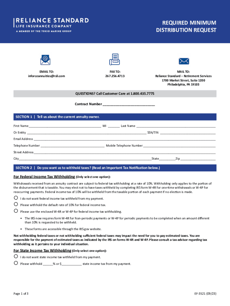 Fillable Online Self Service Tools - Customer Care - Reliance Standard ...