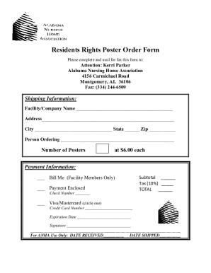 Fillable Online Residents Rights Poster Order Form Fax Email Print ...