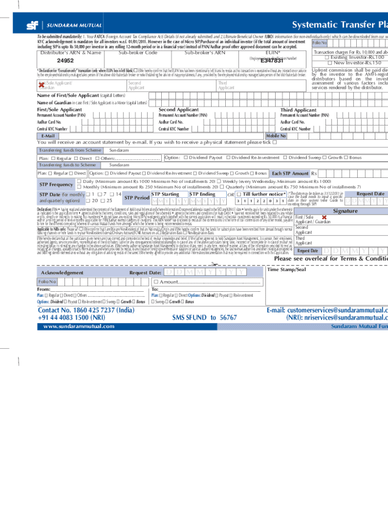 Fillable Online Application Form-Systematic Transfer Plan ISC's signature ... Fax Email Print ...