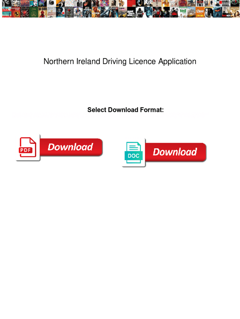 Fillable Online Northern Ireland Driving Licence Application. Northern ...
