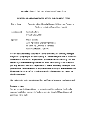 Level 1 Research Participant Ined Consent Doc Template | pdfFiller