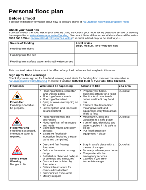 How to prepare for a flood Activity plan Doc Template | pdfFiller