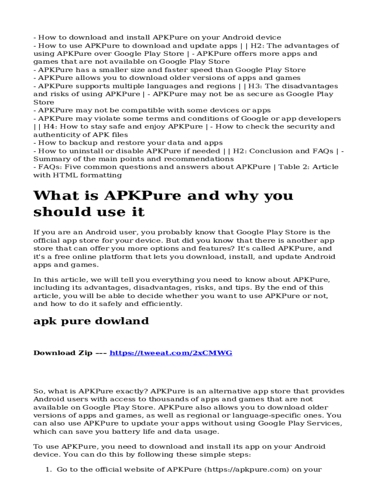Fillable Online What is ApkPure, and Is It Safe to Use? Fax Email Print ...
