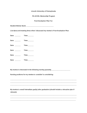 Post-Graduation Plan Worksheet Doc Template | pdfFiller