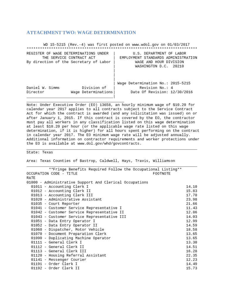 Wage Determinations Service Contract Act WD # 2015-5253 Doc Template ...