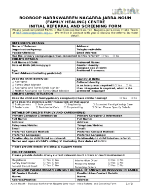 Outreach, Screening, Assessment and Referral Doc Template | pdfFiller