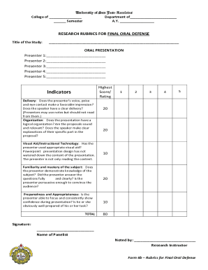 Fillable Online Form 6b Individual Research Presentation (final defense ...