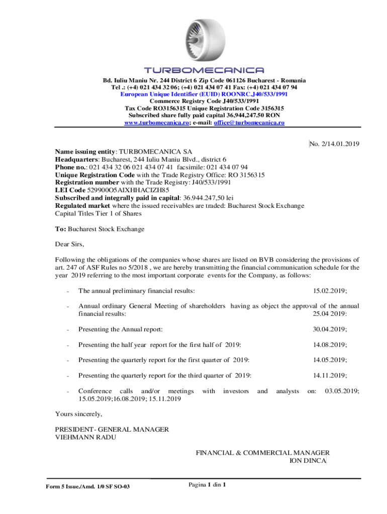 Fillable Online Name issuing entity: TURBOMECANICA SA Fax Email Print ...