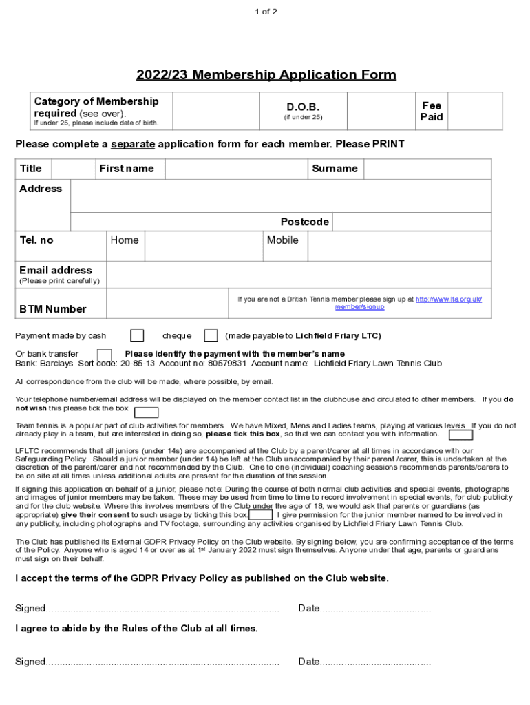Fillable Online Young Professional Membership Registration Form Fax ...