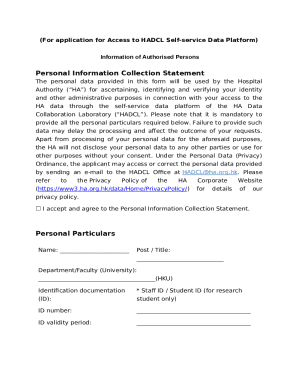 Personal Ination Collection Statement (for healthcare ... Doc Template ...