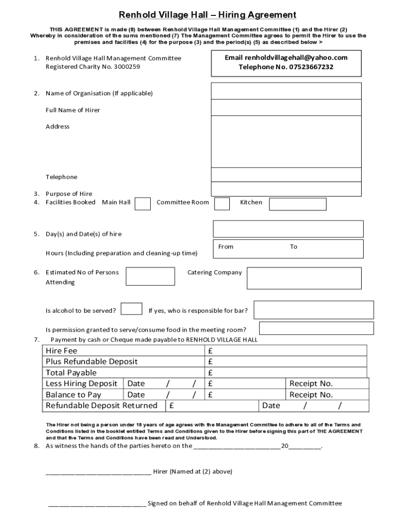 Fillable Online Hiring Agreement.docx Fax Email Print - pdfFiller