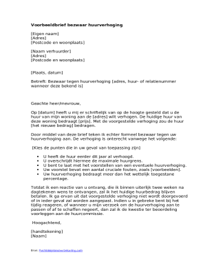 Brief huurverhoging - Gratis professionele voorbeeld templates Doc ...