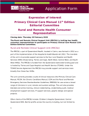 Consumer Application Rural and Remote ... Doc Template | pdfFiller