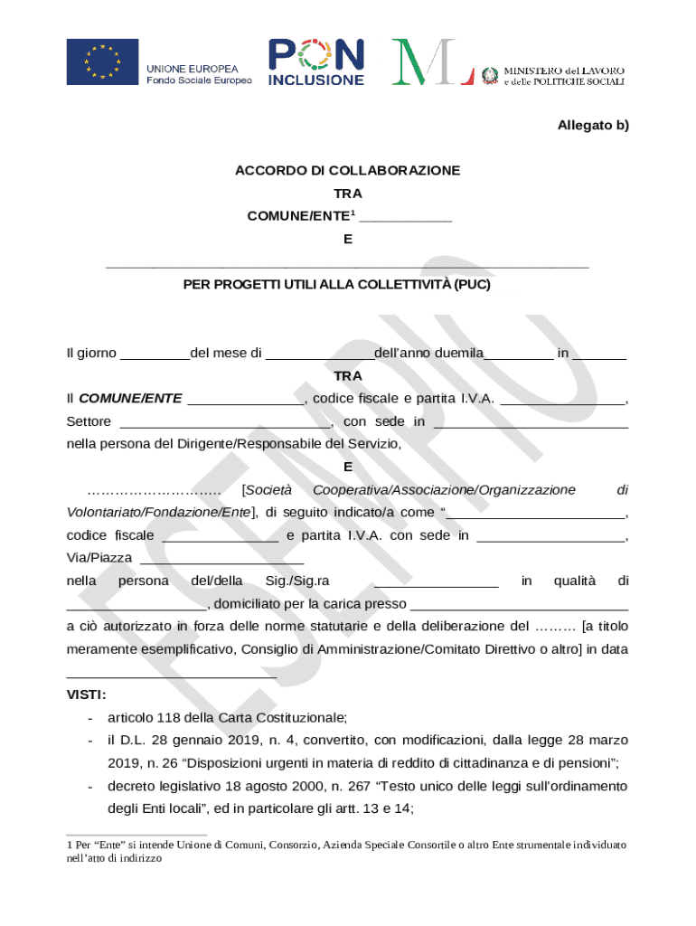 Allegato B - Proposta Schema di Accordo - Comune di Ardea Doc Template ...