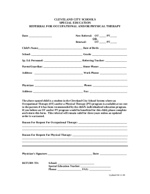 Service Referral Packet - Developmental Fitness Company Doc Template | pdfFiller