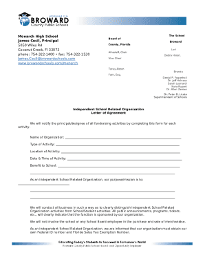 Monarch Letter of Agreement 2324 Doc Template | pdfFiller