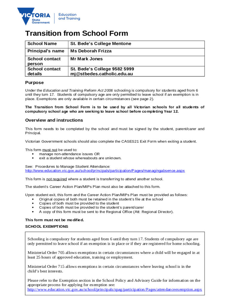 Contacts - St Bede's College Doc Template | pdfFiller