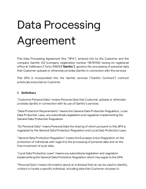 Fillable Online This Data Processing Agreement (the DPA), entered into ...
