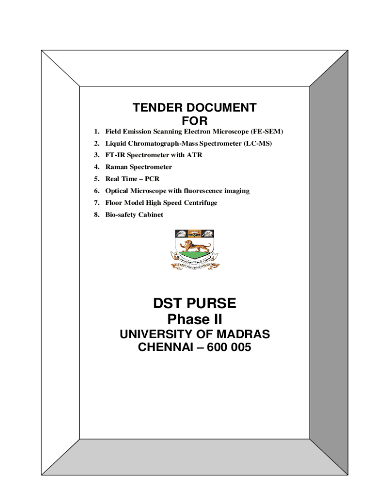 Fillable Online USA Govt Tender for Field Emission Scanning Electron ... Fax Email Print - pdfFiller