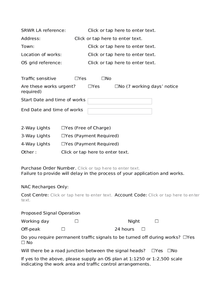 Application for Road Occupation Permit Doc Template | pdfFiller