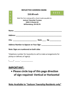 Fillable Online Please circle top of this page direction of sign ...