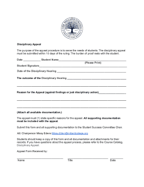 Fillable Online DisciplinaryAppeal Form Fax Email Print - pdfFiller