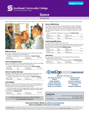 Fillable Online Dance - SCC Continuing Education Fax Email Print ...