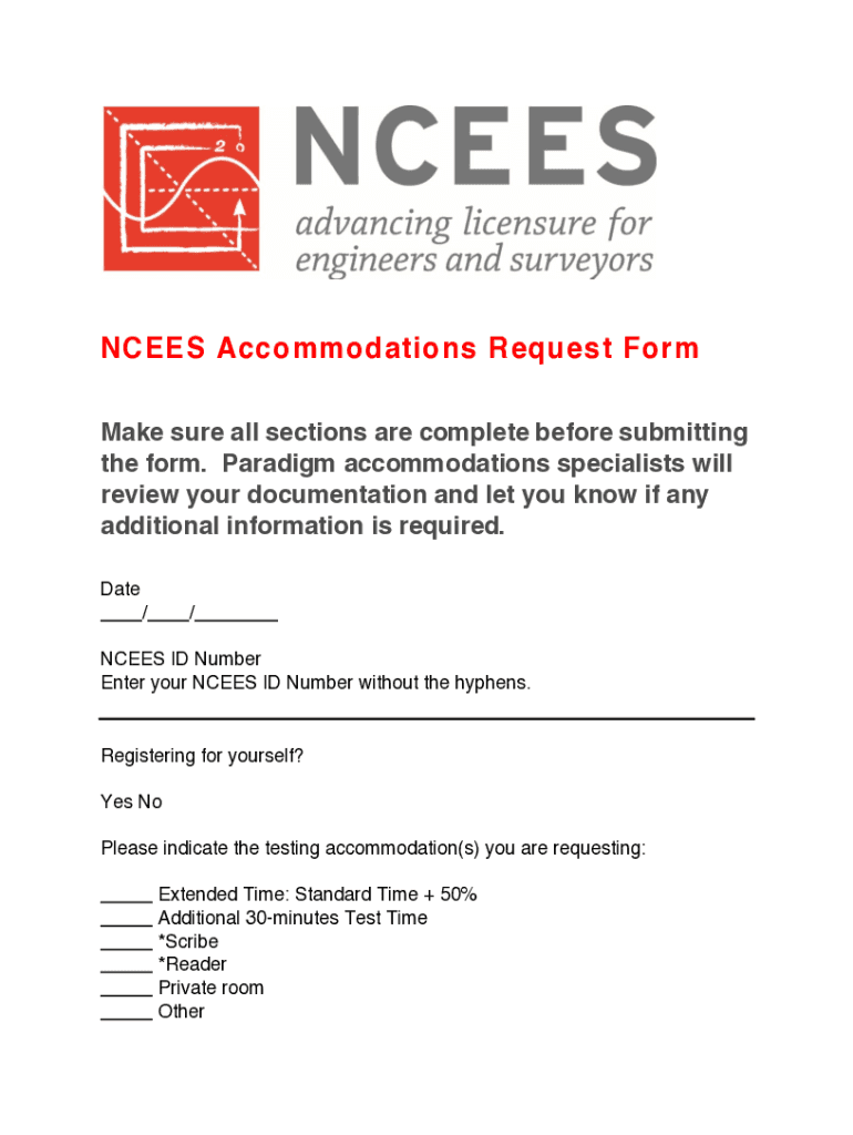 Fillable Online NCEES Request Form.docx Fax Email Print - pdfFiller