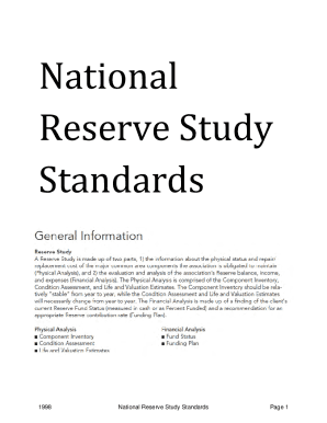 Fillable Online What are the Different Levels of Reserve Studies? Fax ...