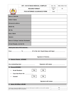 PICO-Clearance-.doc Doc Template | pdfFiller