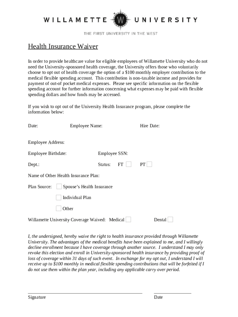Health Services: Domestic Students - Waive Insurance Doc Template ...