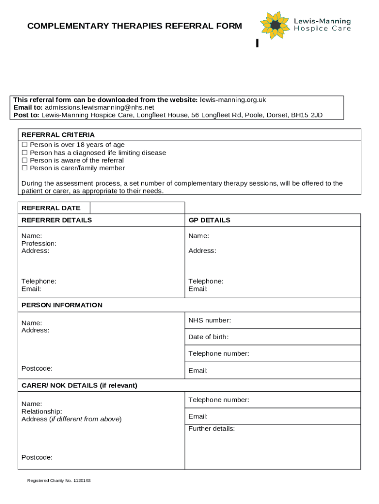 Specialist palliative care services and referral criteria Doc Template ...