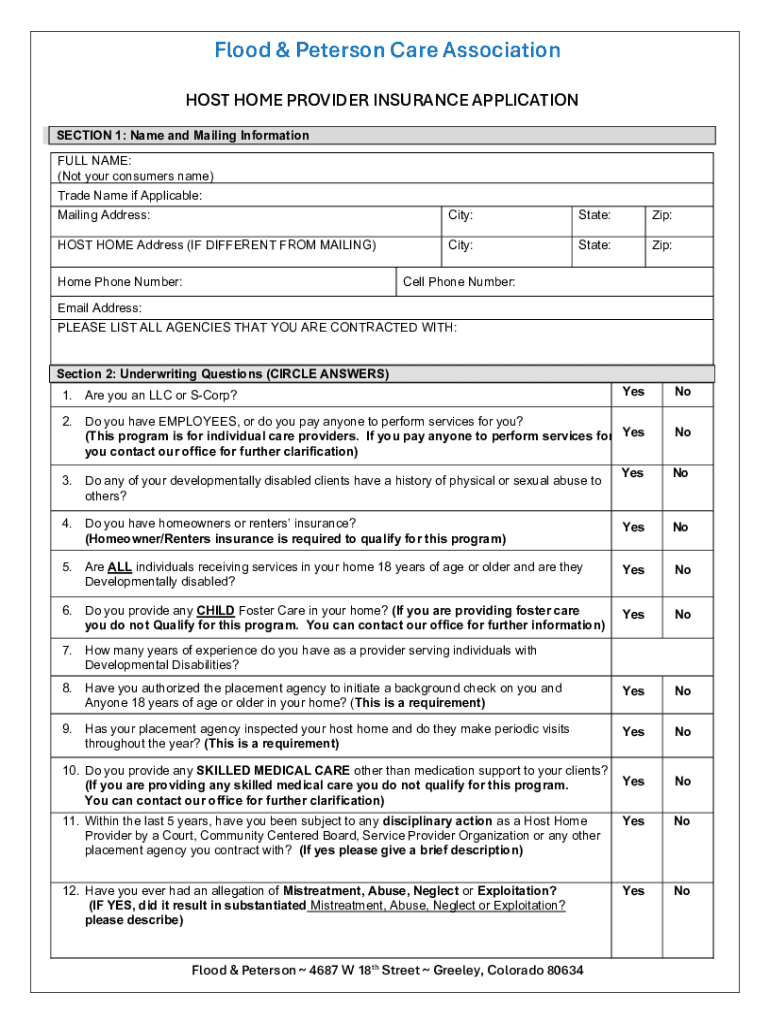 Fillable Online Homeowner Flood Quote Form Fax Email Print - pdfFiller