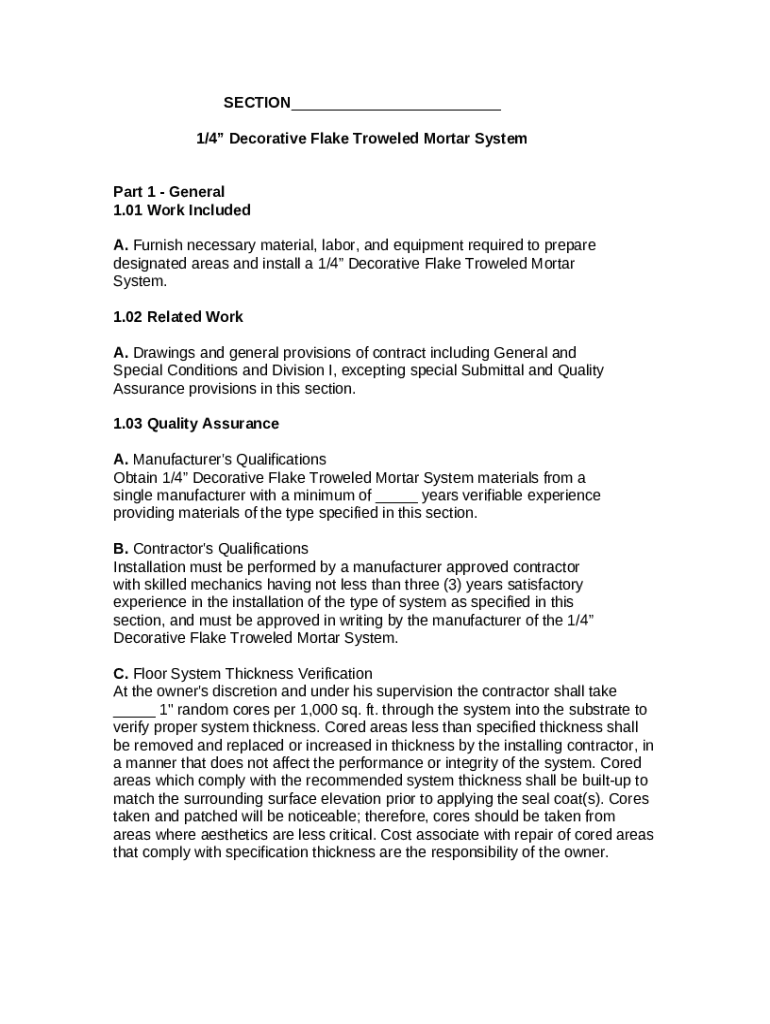 Commercial & Industrial Epoxy Floor Coatings Doc Template | pdfFiller