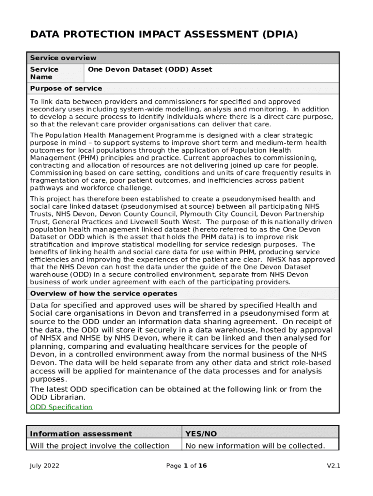 One Devon Dataset (ODD) Asset Doc Template | pdfFiller