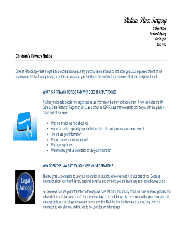 Fillable Online dickensplacesurgery co Chelmsford Dickens Place GP surgery is set to close Fax ...