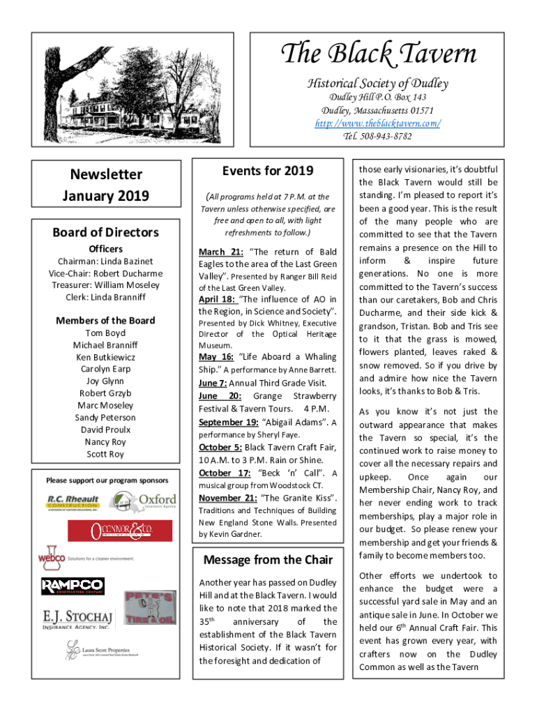 Fillable Online Contact Us - The Black Tavern Historical Society Fax ...