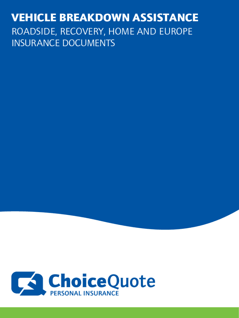 Fillable Online Your Vehicle Breakdown Policy Document Fax Email Print ...