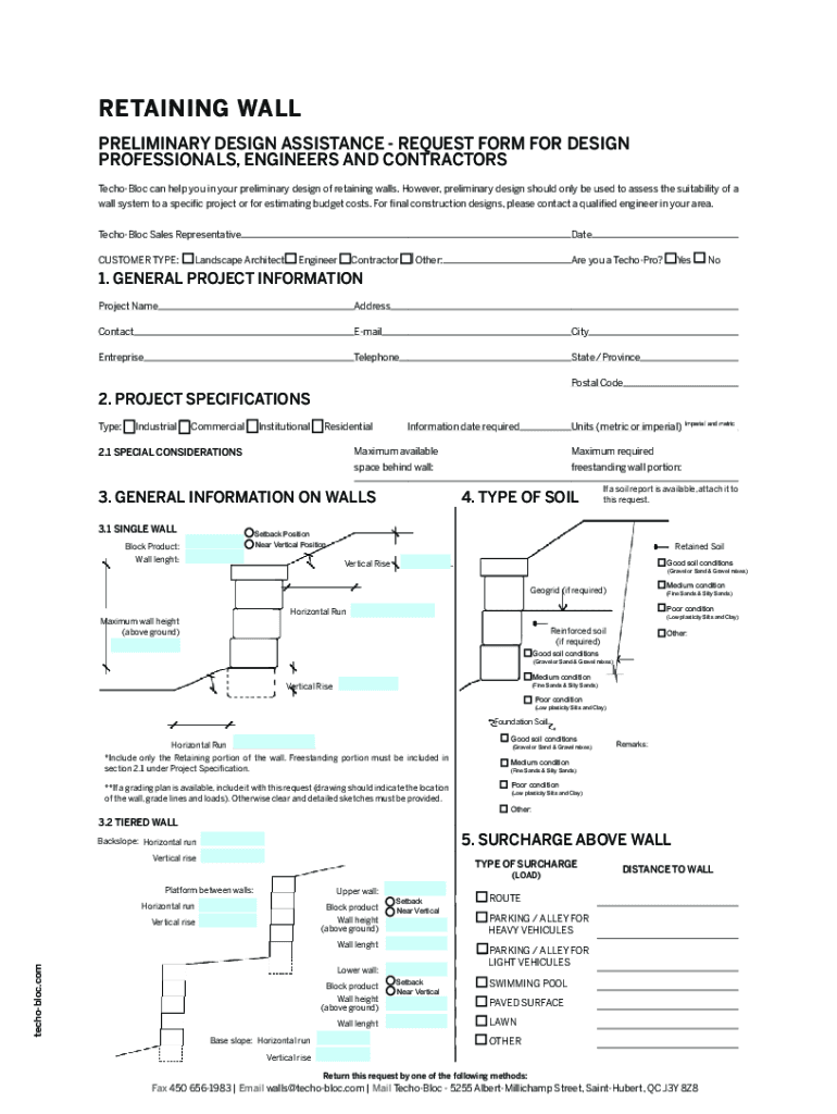 Fillable Online Expert Design Assistance for Retaining Walls and AB ...