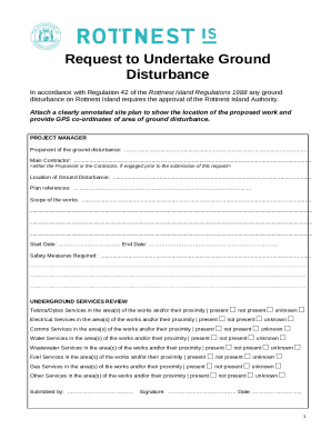 Ground Disturbance Application - ria wa gov Doc Template | pdfFiller