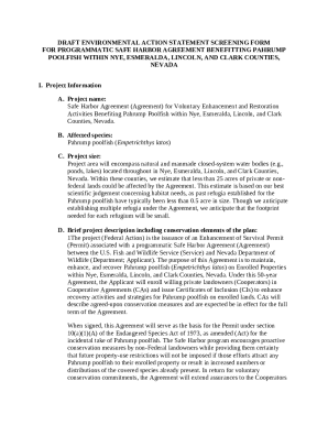 draft environmental action statement screening Doc Template | pdfFiller