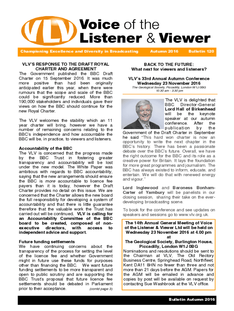 Fillable Online Draft BBC Charter and Draft Framework Agreement Oral ... Fax Email Print - pdfFiller