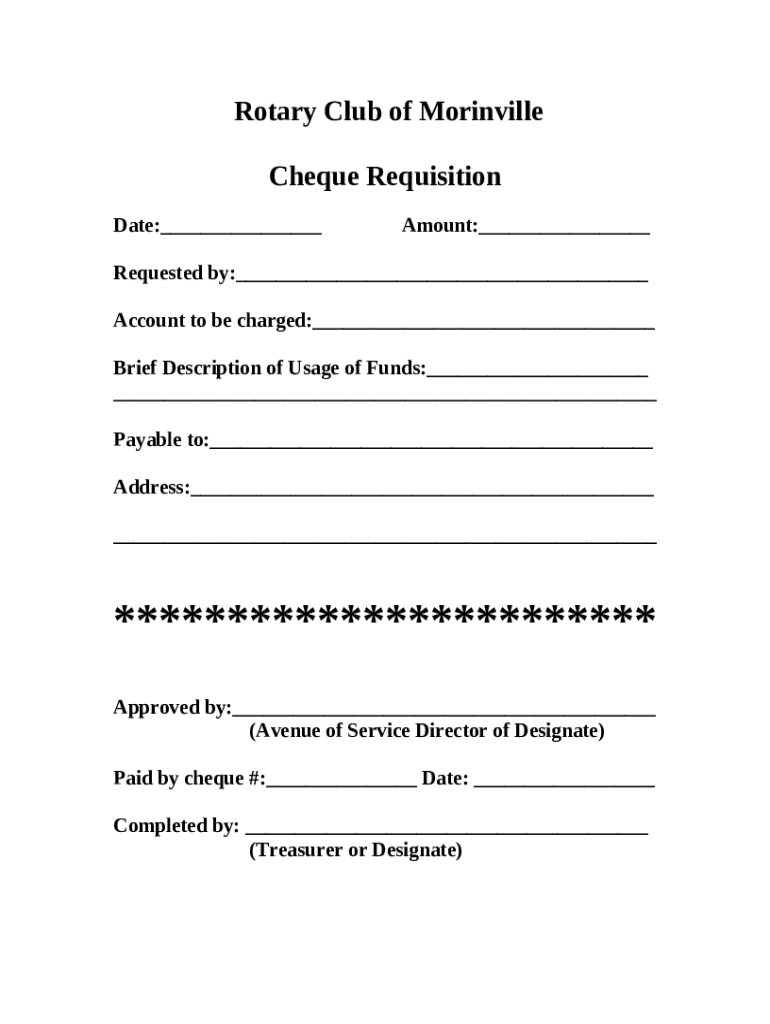 Rotary Club of Morinville Doc Template | pdfFiller