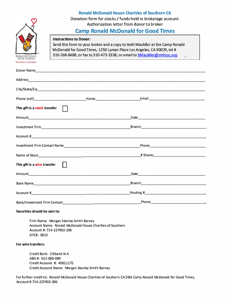Fillable Online Financial Documents: Camp Ronald McDonald for Good ... Fax Email Print - pdfFiller