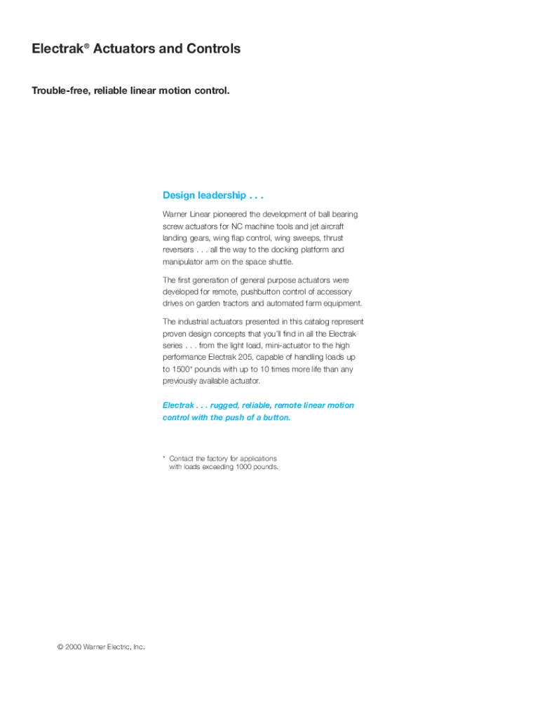 Fillable Online Fillable Online Electrak Actuators and Controls - MPT ...