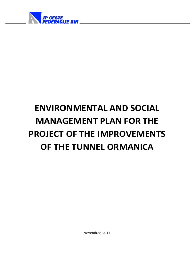 Fillable Online Standard Environmental and Social Management Plan ...